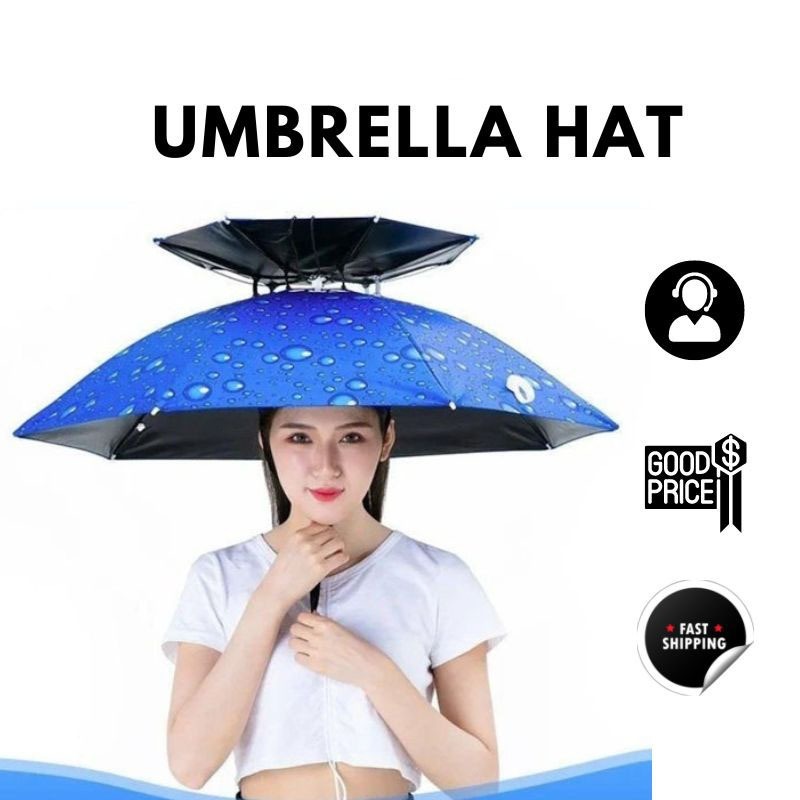 Jual Topi Payung lipat Kepala anti UV premium Lapisan ganda tahan angin ...