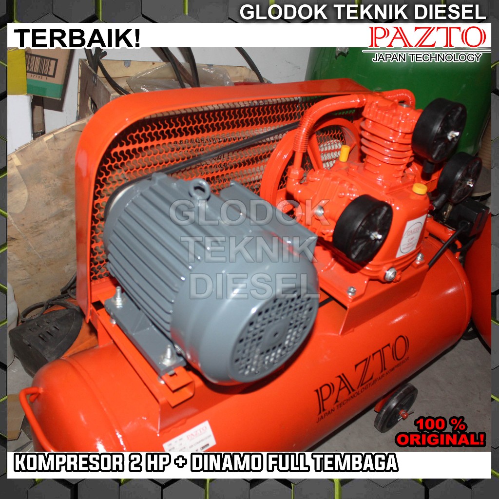 Jual PAZTO Kompresor Angin 2 HP + HONDA Engine Bensin GX 160 5.5 HP PK ...