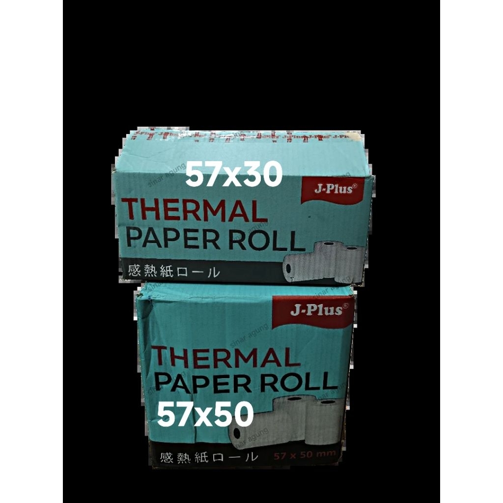 Jual KERTAS THERMAL ROLL 57x30mm - 57x50mm JPLUS - KERTAS STRUK KASIR ...