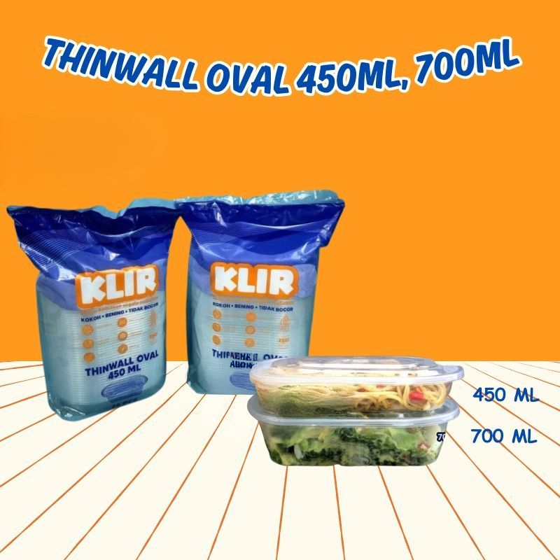 Jual Thinwall Klir Oval 450ml 700ml Tempat Makan Plastik Thinwal ...