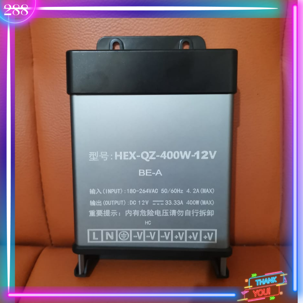 Jual Trafo outdoor 33.3A 12V Rainproof led strip power supply box ...