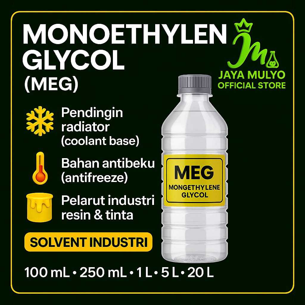 Jual MEG / Mono Ethylene Glycol 1 liter / Monoethylene Glycol / Bahan ...
