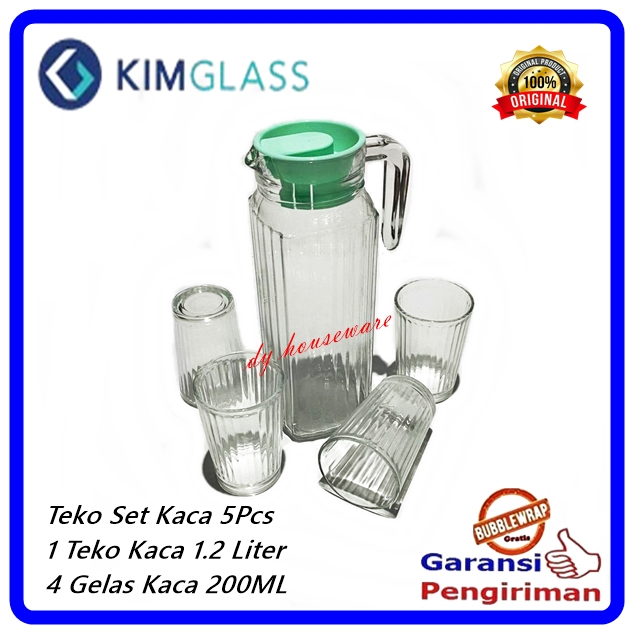 Jual Teko Kaca Set 5Pcs Pitcher Set 5 Buah Teko Eskan Kaca Gelas Kaca ...