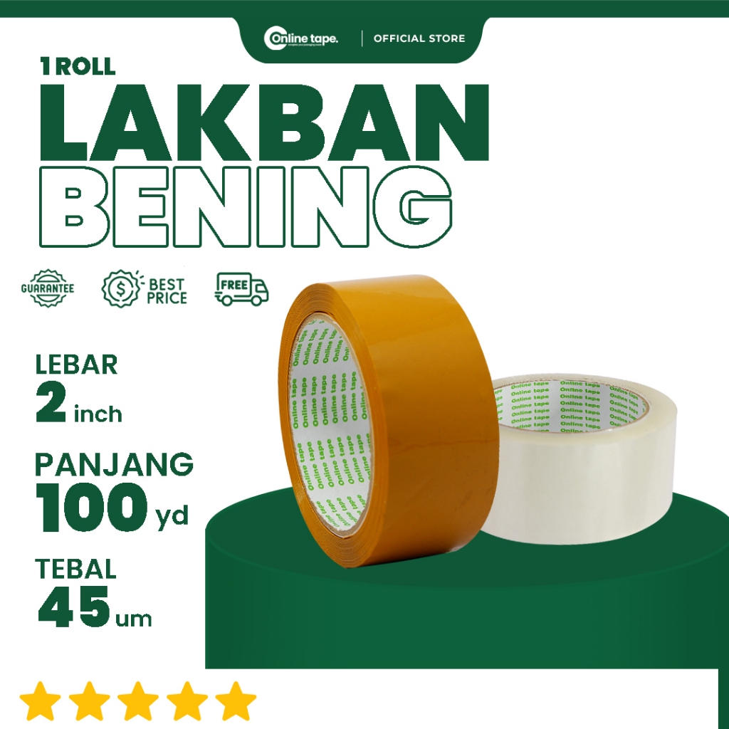 Jual 1 Pcs Lakban Bening 100 Yard 2 Inch / Lakban isolasi Online ...