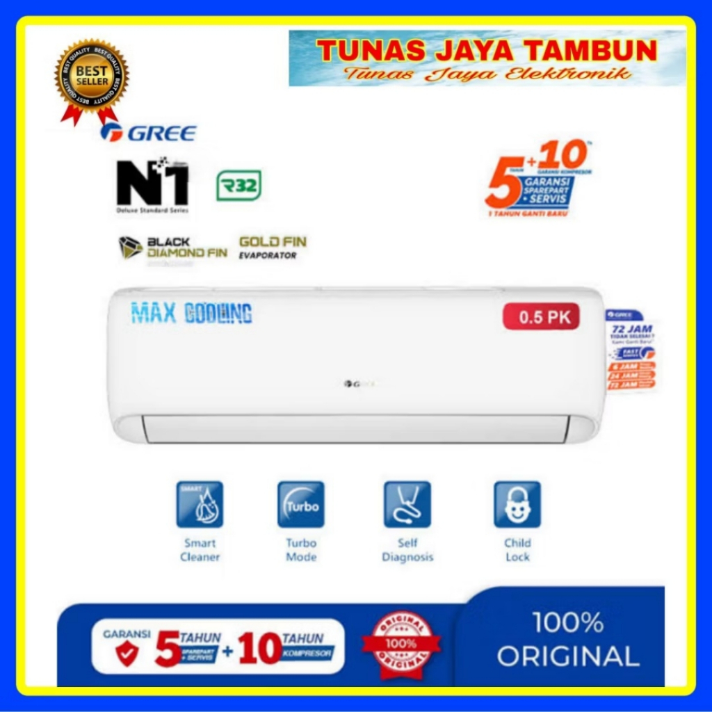 Jual AC GREE GWC 05N1 / AC GREE 0.5 PK DELUXE STANDAR / GREE GWC 05N1 ...