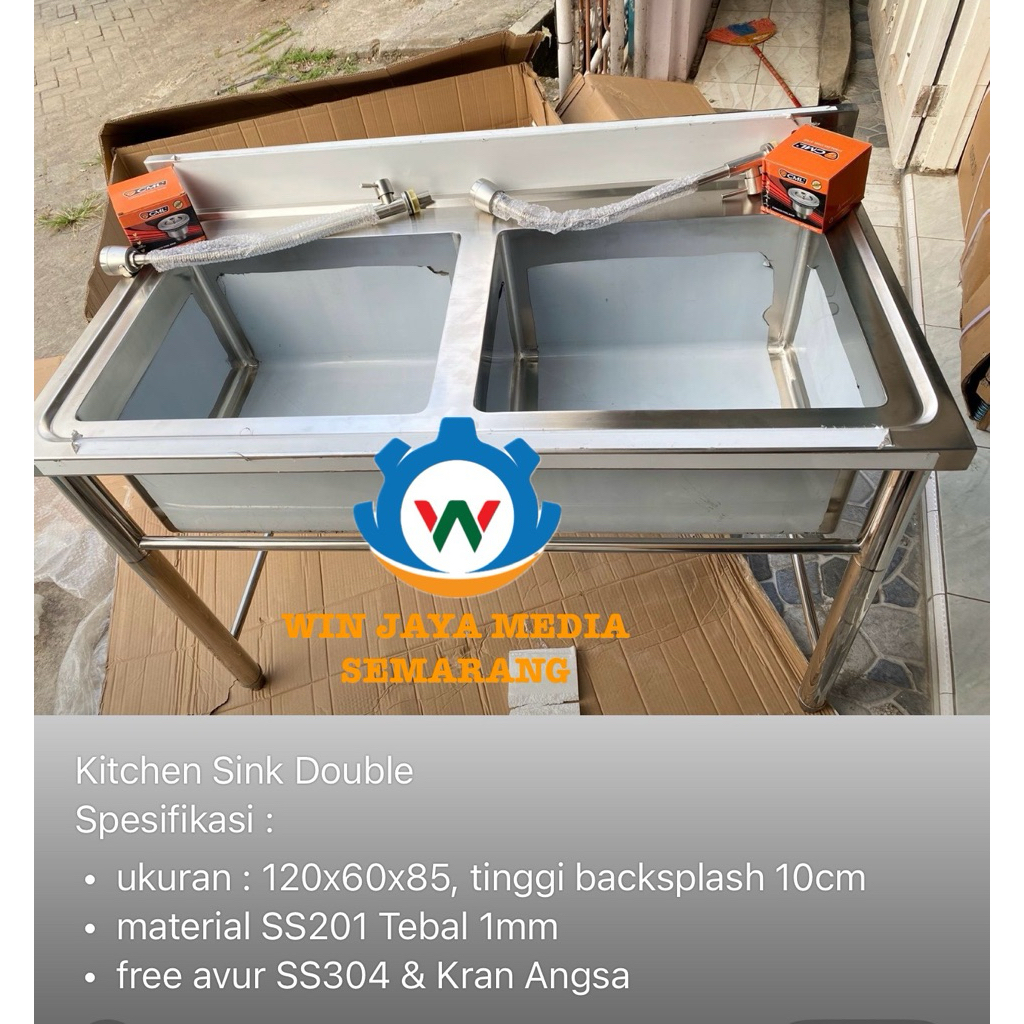 Jual SINK CUCI PIRING JUMBO DOBEL bowl / SINGLE / 2 lubang kecil / 1 ...