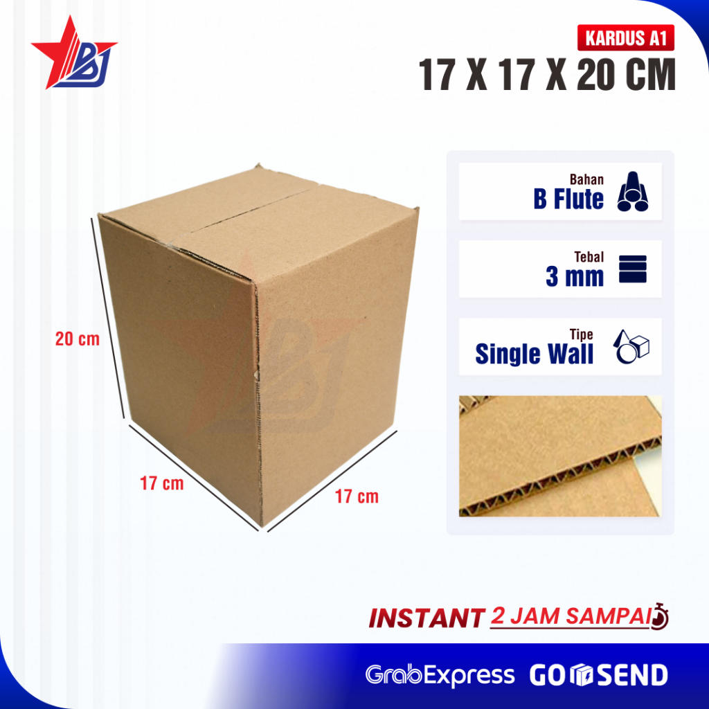 Jual Kardus Box 17x17x20cm Dus Kotak Polos Baru Packing Celengan Asbak ...