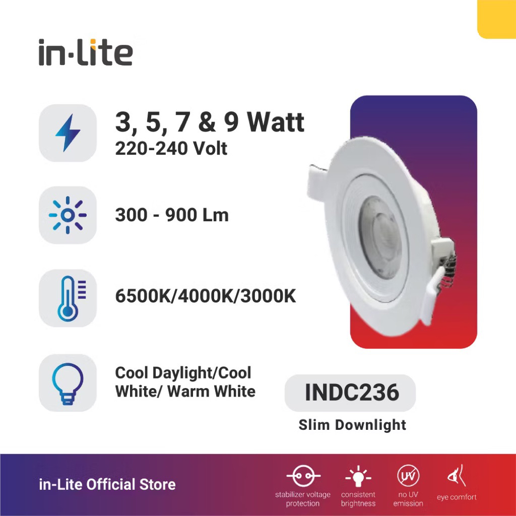 Jual INLITE Spotlight downlight slim cob adjusment 3 5 7 9 W Watt led ...