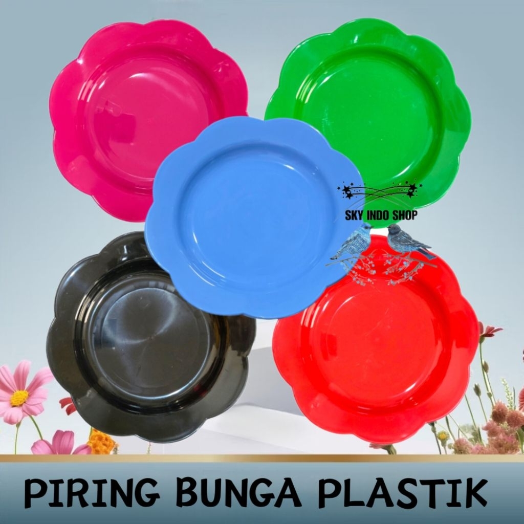 Jual Piring Makan Bunga Plastik Berkualitas ( 12 Pcs ) | Shopee Indonesia