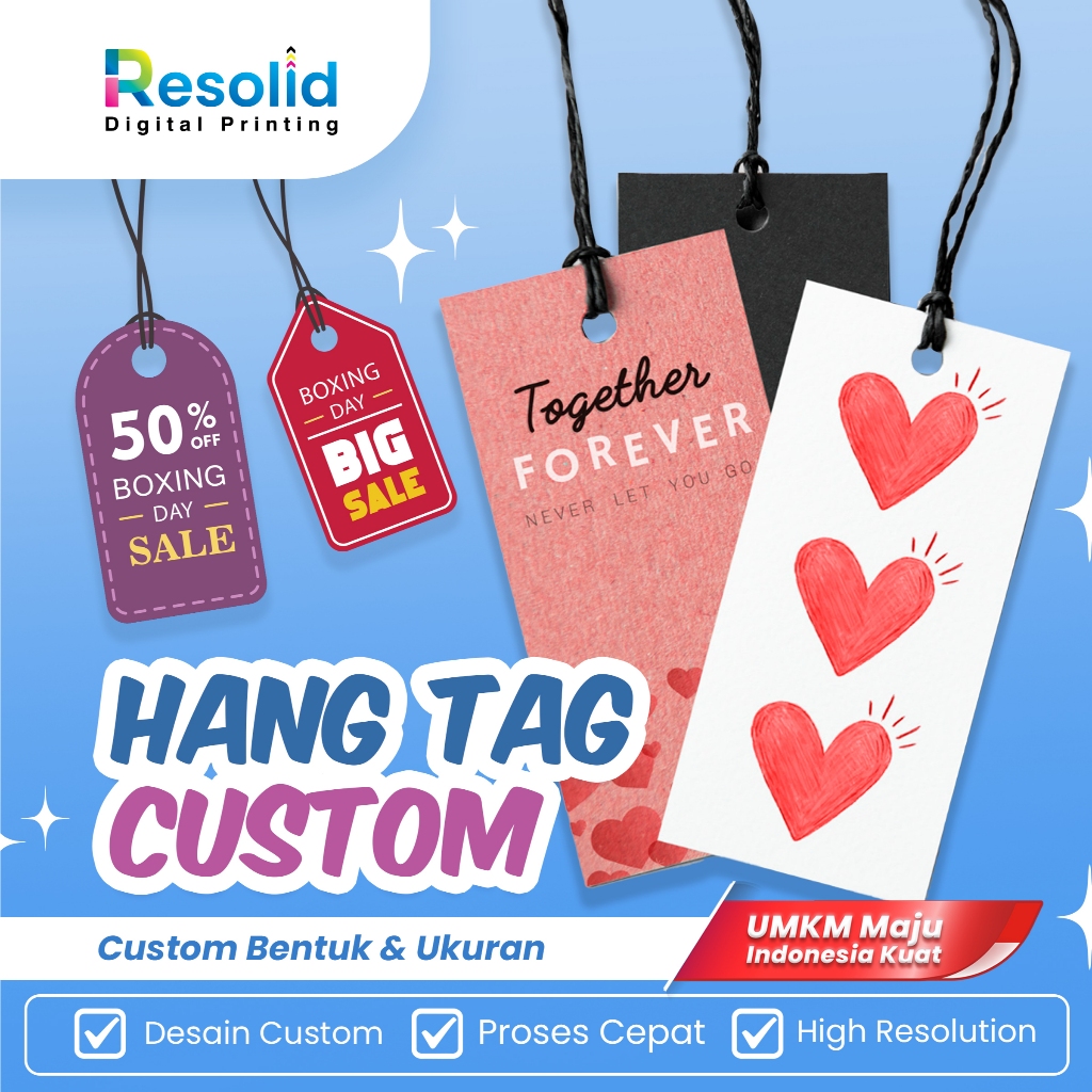 Jual CETAK HANG TAG CUSTOM BAJU | LABEL BAJU | LABEL MEREK BAJU | HANGTAG TEBAL 260GSM | EXPRESS ...