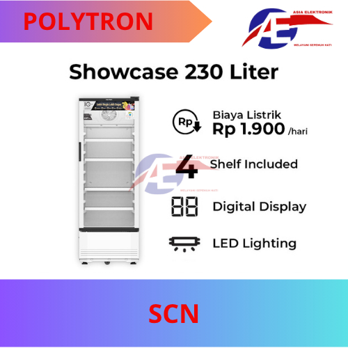 Jual Showcase Polytron SCN 220 | Showcase 4 Rak | Showcase 1 Pintu ...