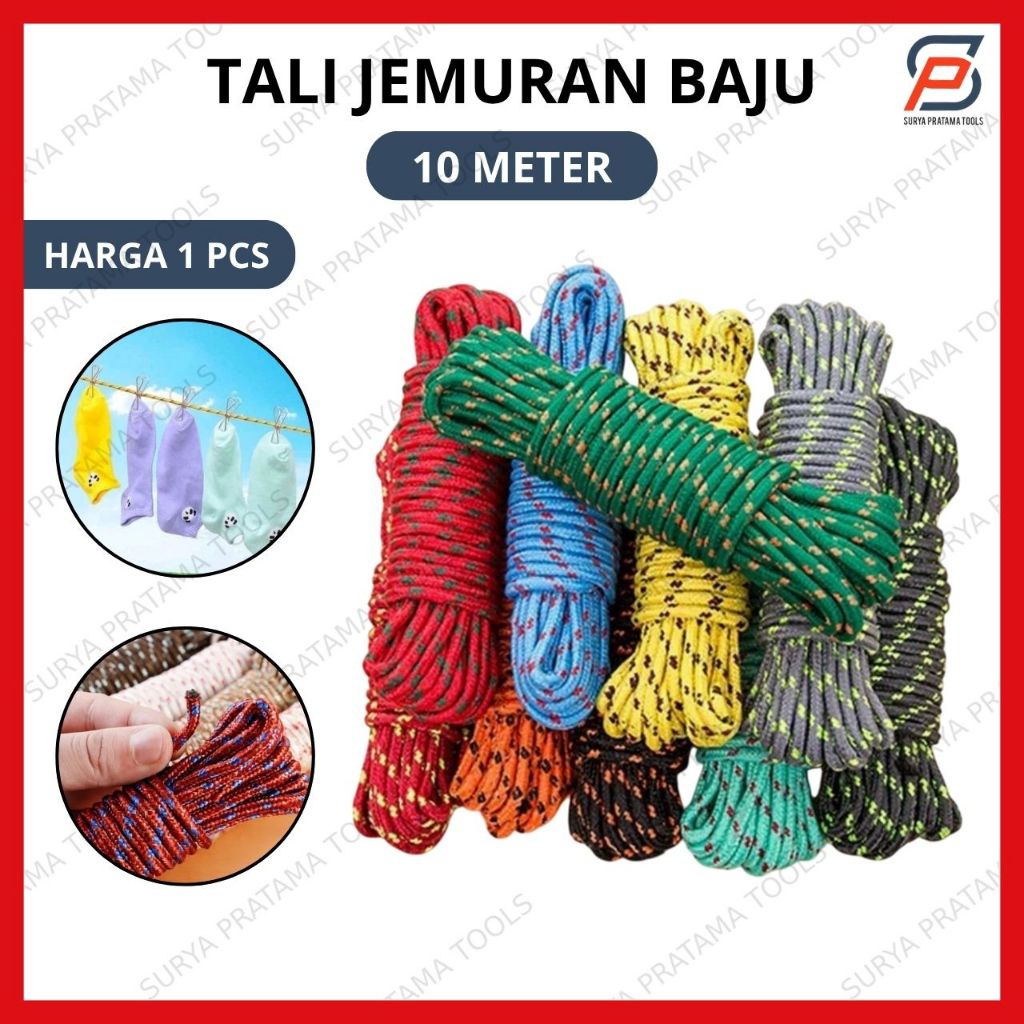 Jual Tali Jemuran Nylon 10m Kuat Anti Slip / Tali Nilon Jemuran Baju ...