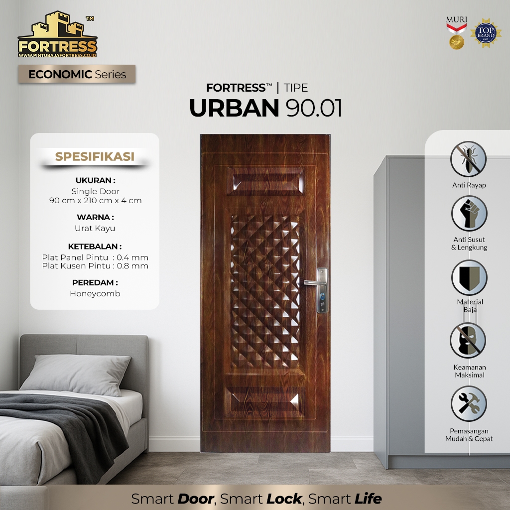 Jual PINTU BAJA FORTRESS TYPE URBAN 90 PINTU RUMAH FULL SET | Shopee ...