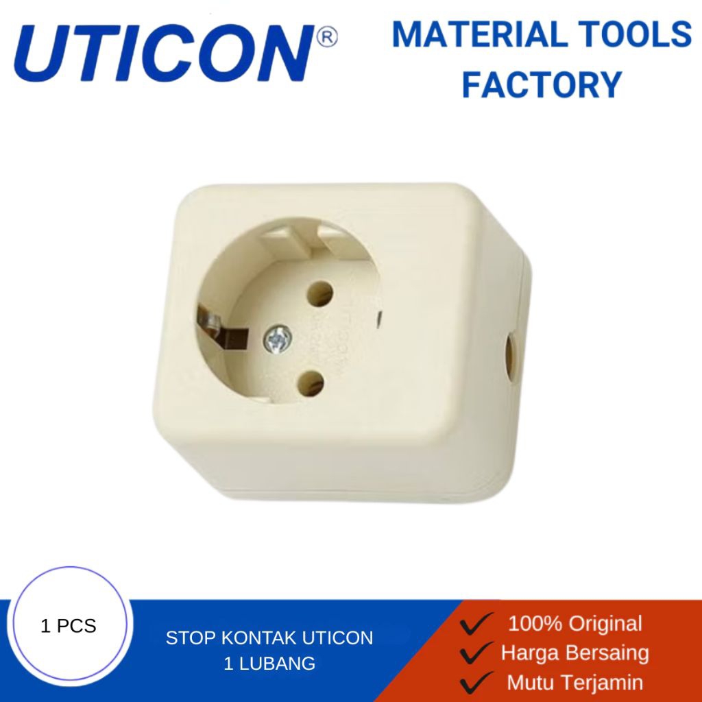 Jual stop kontak uticon 1 lubang / Terminal listrik 1 lubang / stop ...