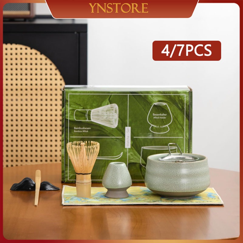 Jual 4/7Pcs Set Kerajinan Pembuat Matcha Mangkuk Matcha Keramik ...