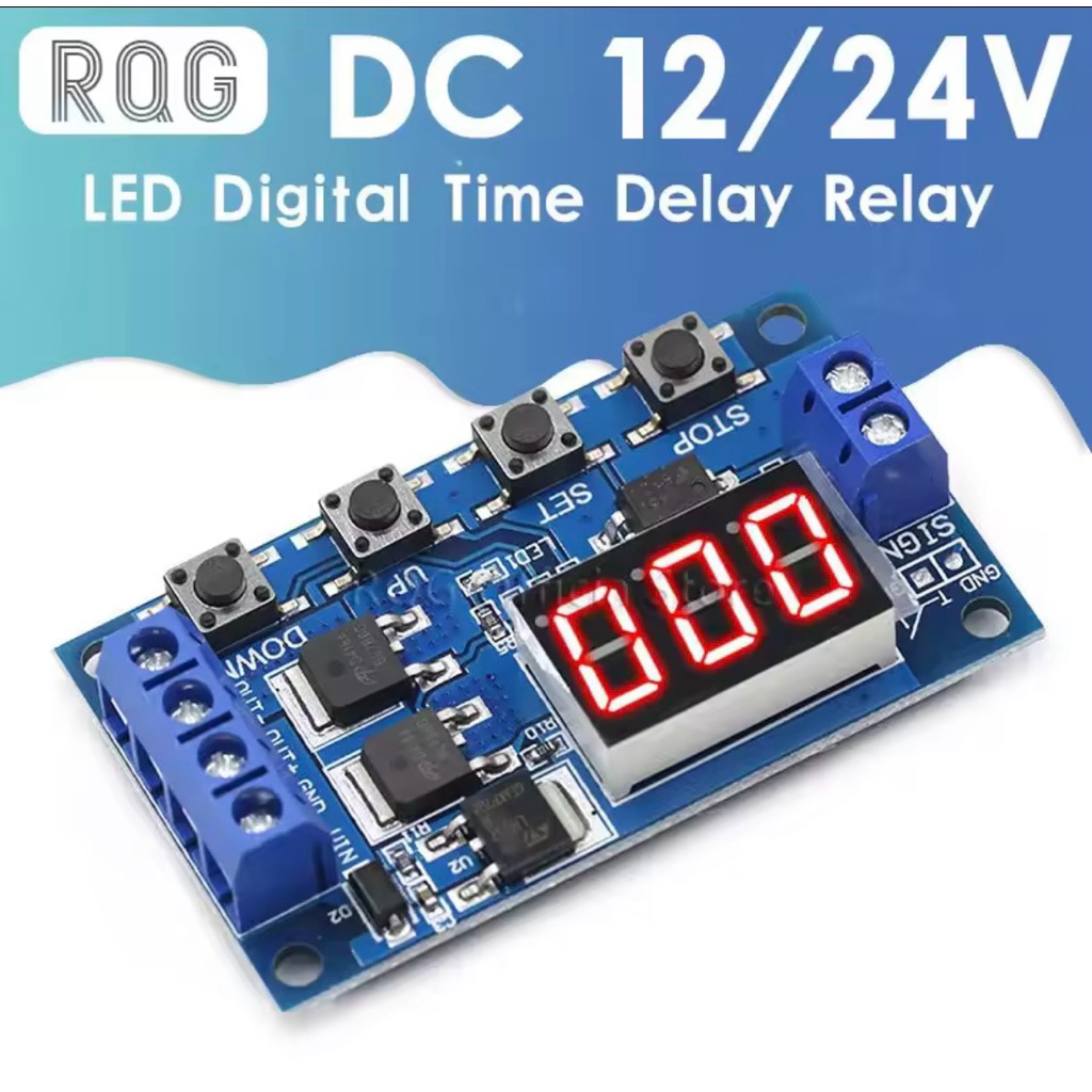 Jual DC 12V 24V Dual MOS LED Digital Time Delay Relay Trigger Cycle Timer Delay Switch Circuit ...
