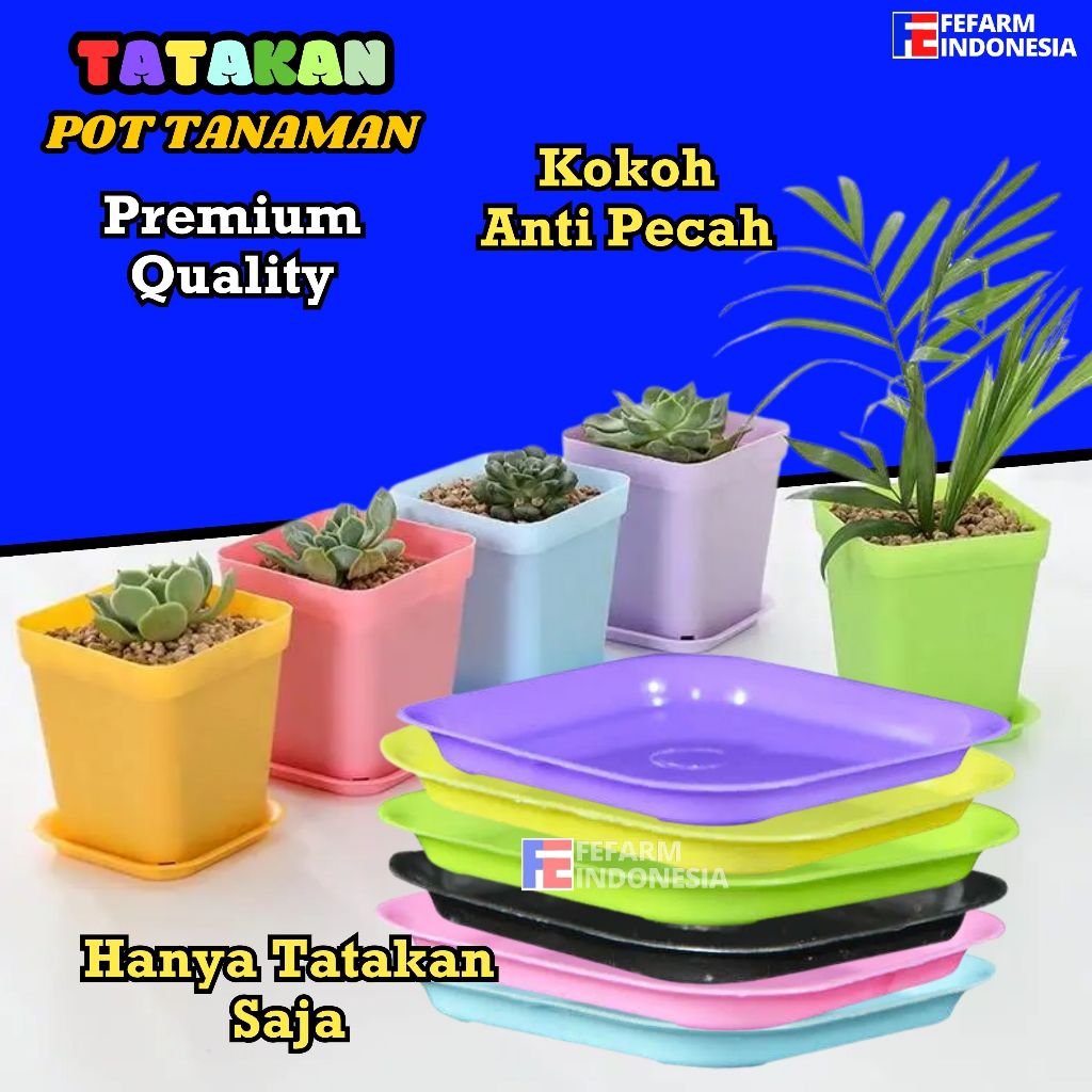 Jual Pot Bunga Mini Pot Kotak Hanya Tatakan Saja Premium Quality FEFARM ...