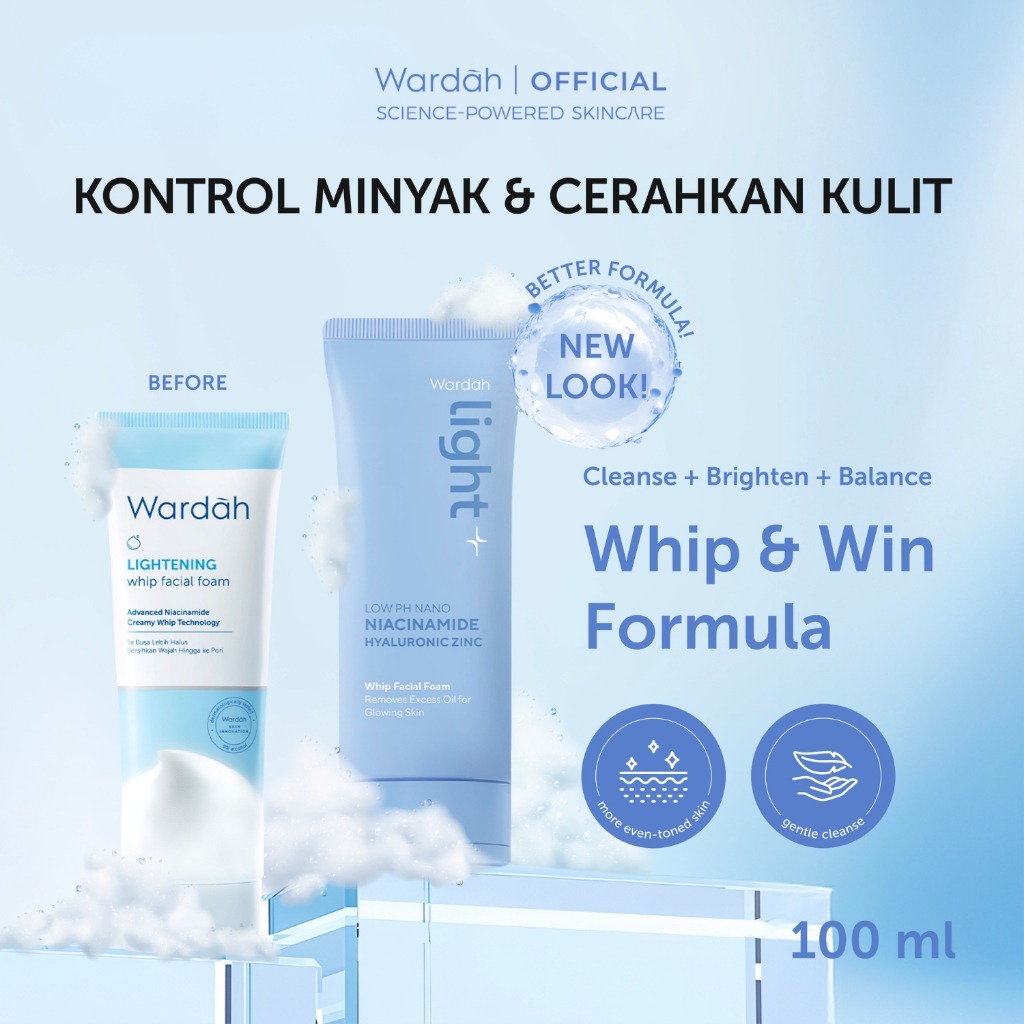 Jual Wardah Lightening Whip Facial Foam 100ml Sabun Cuci Muka ...