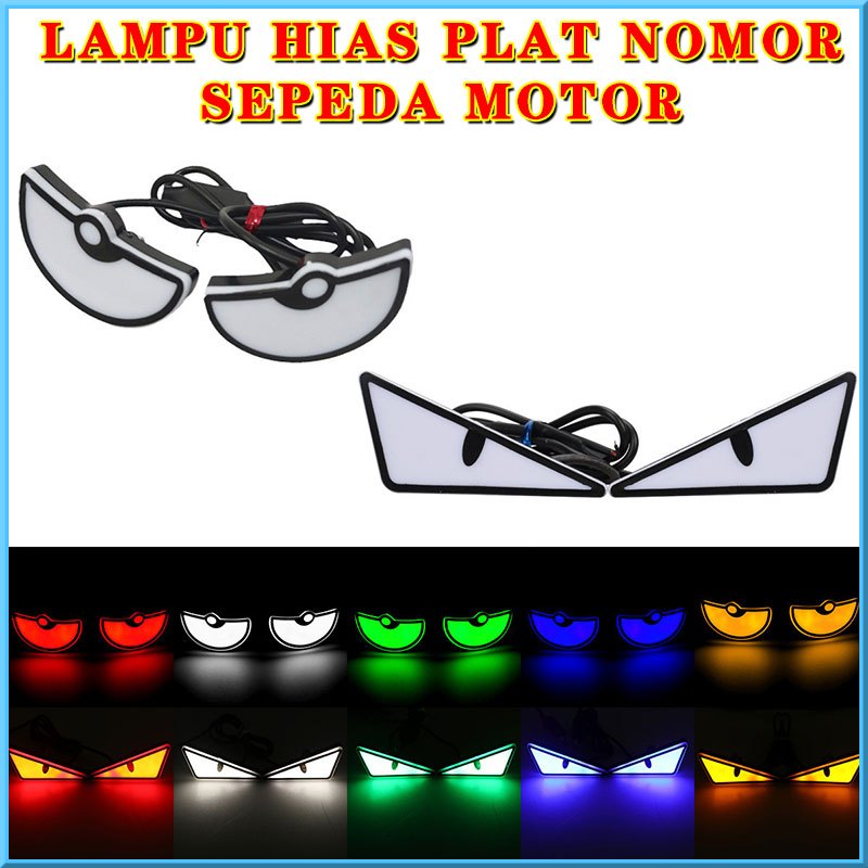 Jual Lampu hias plat nomor sepeda motor/1set Lampu Hias Mata Setan ...
