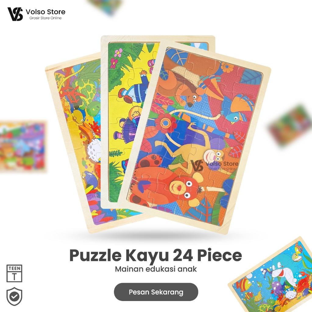 Jual Puzzle Kayu 24 Pieces 19 Variasi Mainan Edukasi Anak Untuk Belajar ...