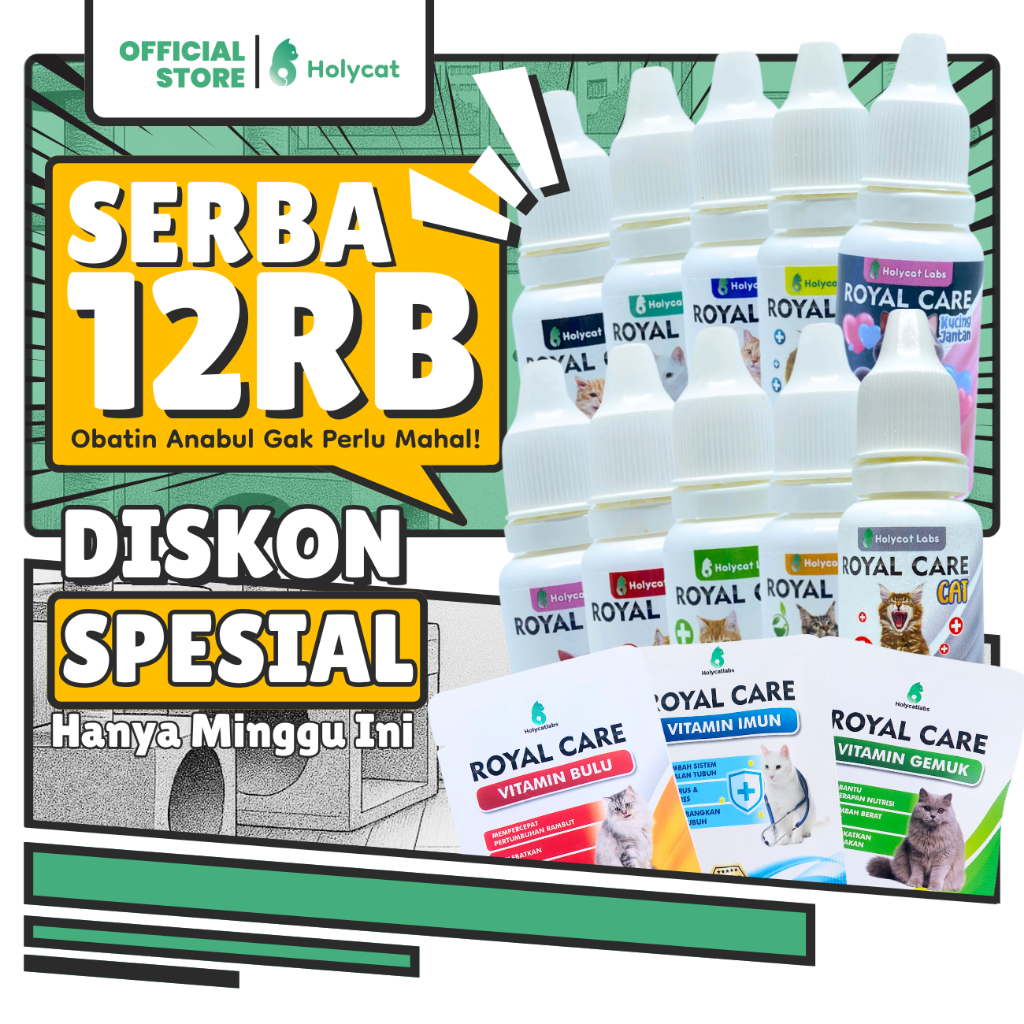 Jual Holycatlabs Paket Obat Kucing Royal Care Serba 12 Ribu - Terbatas Hanya Minggu Ini | Shopee ...