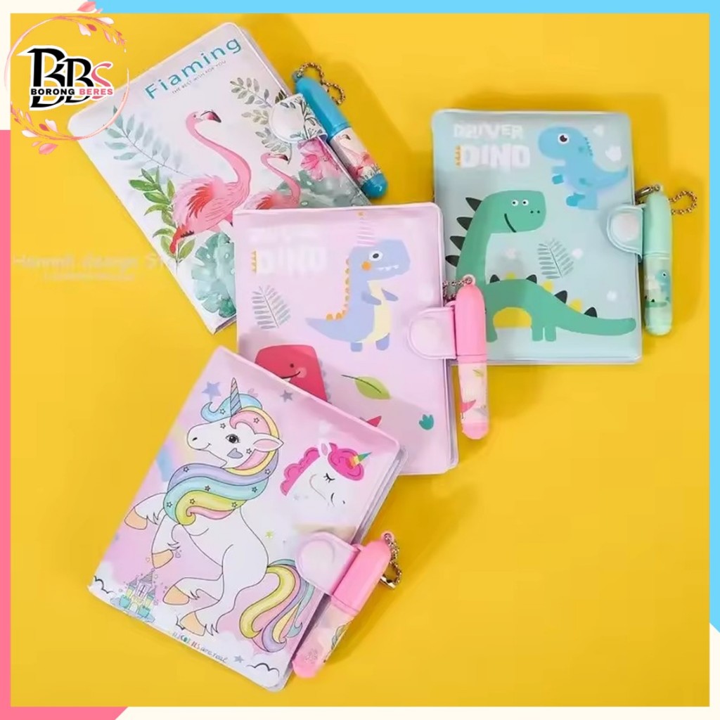 Jual BORES Set Mini Note Book Notes Unicorn Free Pena Kartun Lucu ...