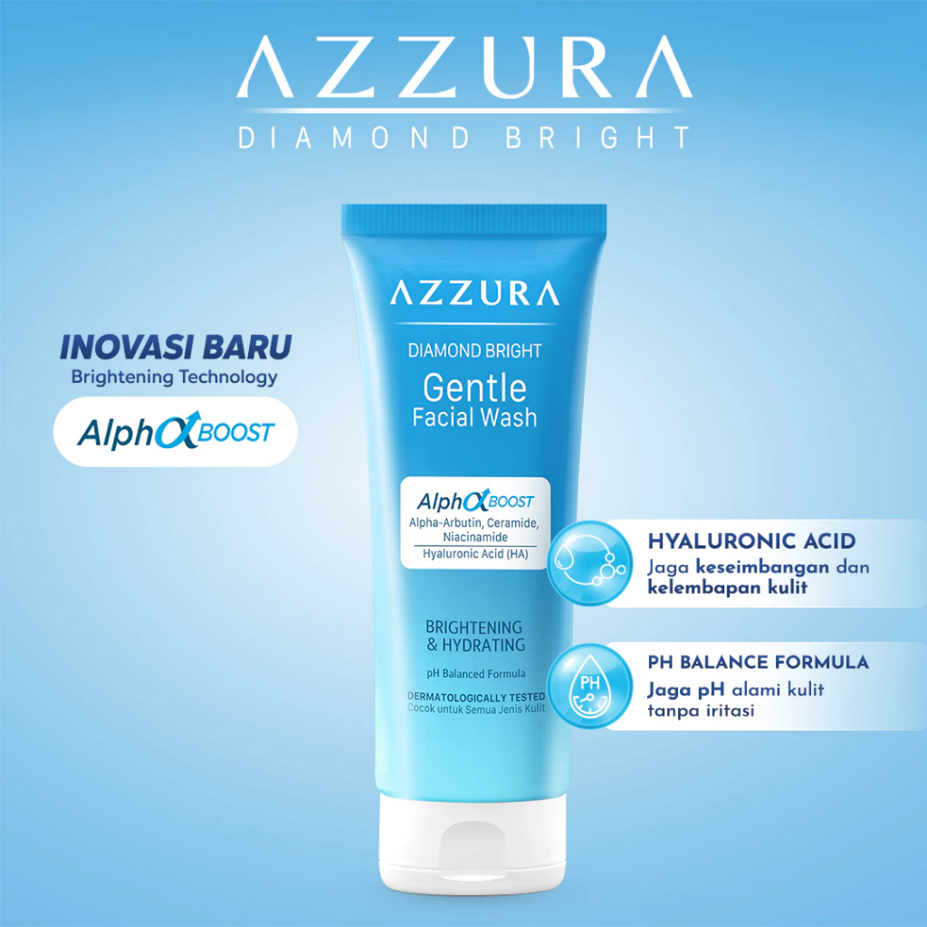 Jual AZZURA Diamond Bright Facial Gentle Wash 100 gr | Shopee Indonesia