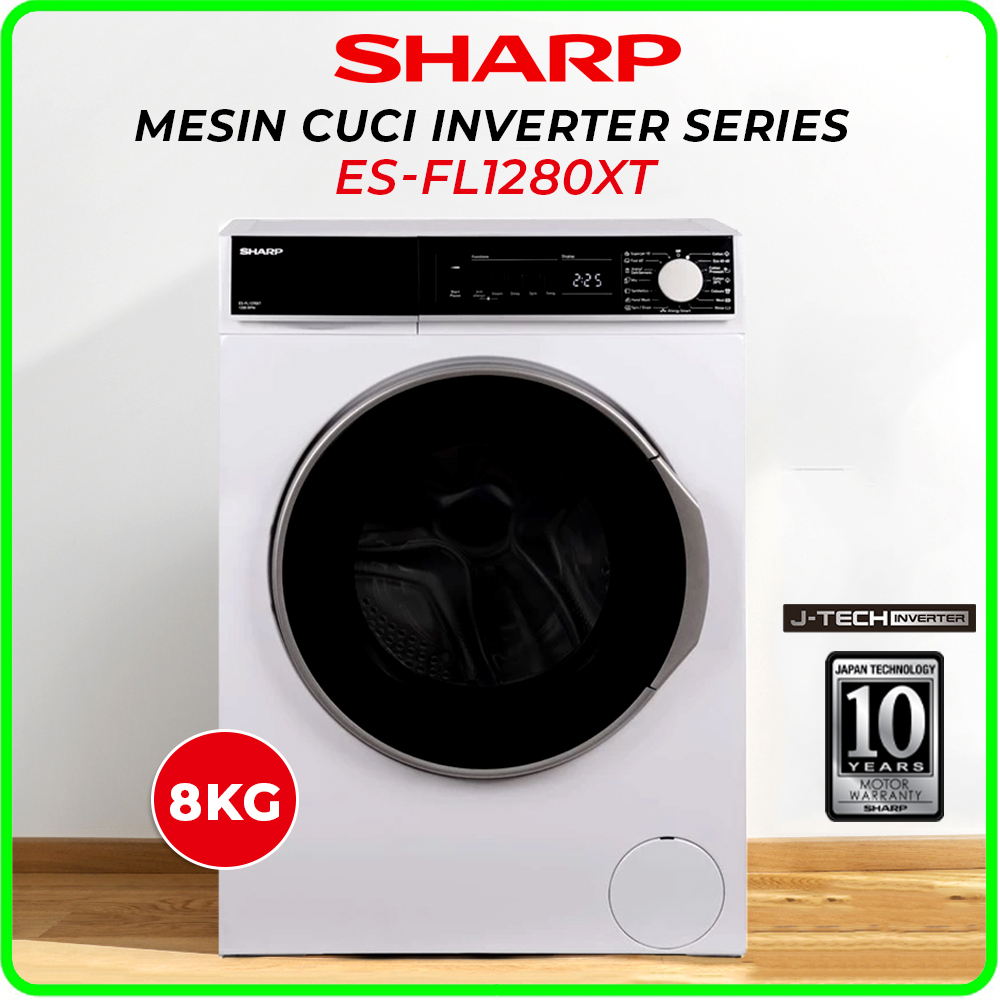 Jual SHARP WASHING MACHINE 8KG FRONT LOADING INVERTER SERIES ES ...