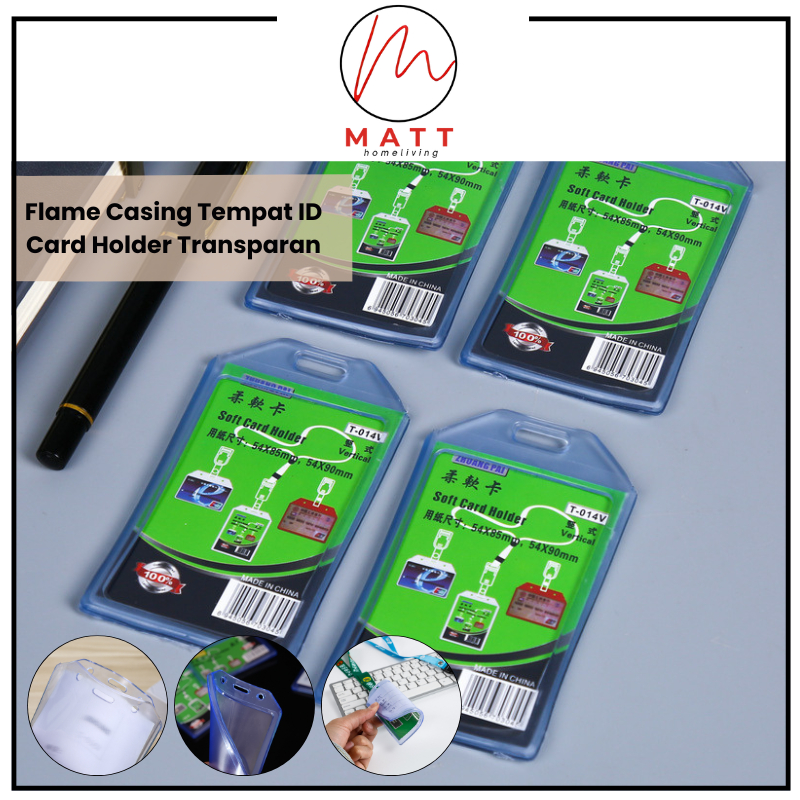 Jual MATT Flame Casing Tempat ID Card Holder Transparan / Tempat ID ...