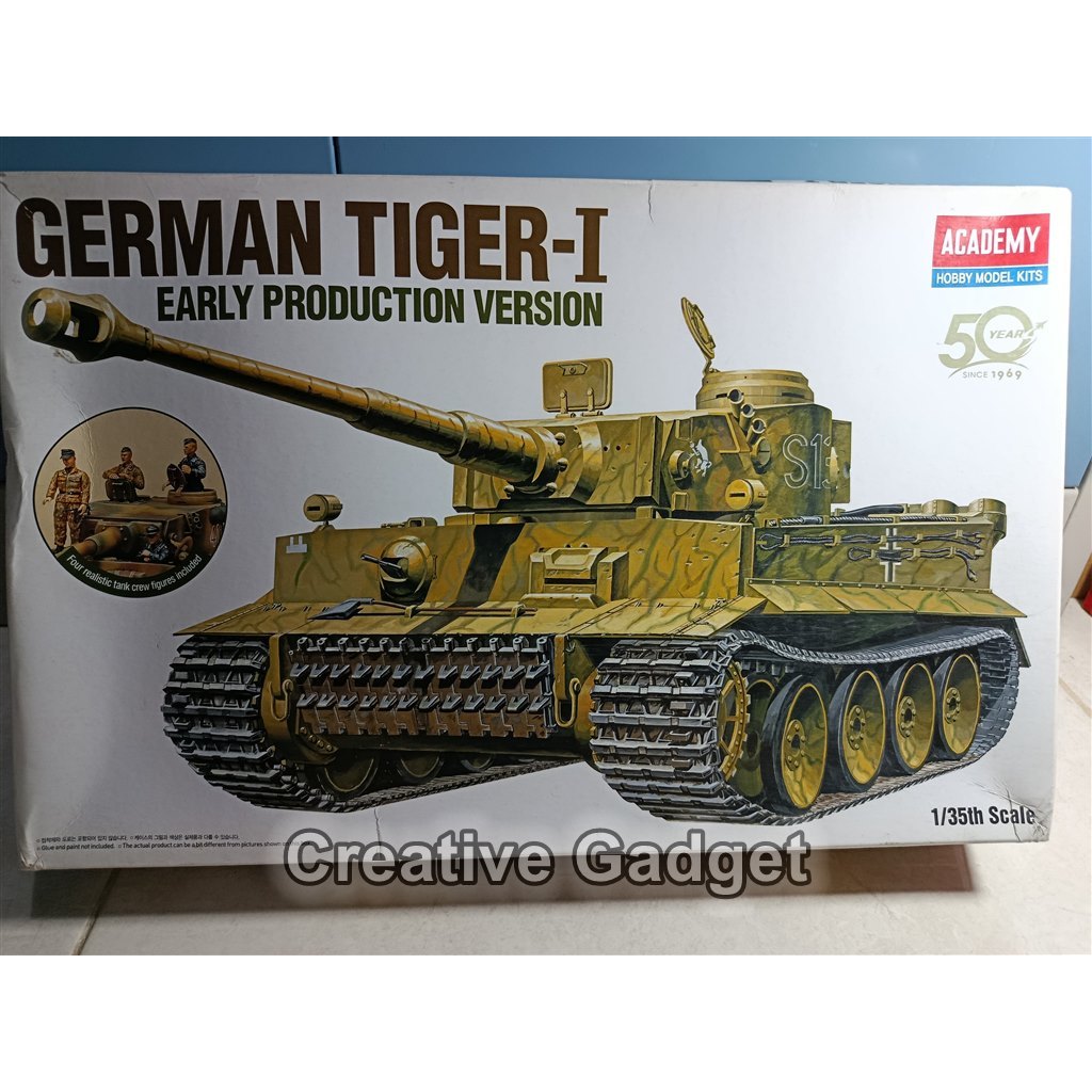 Jual German Heavy Tank Tiger I - Model Kit Academy 1/35 + 4 Figure Crew ...