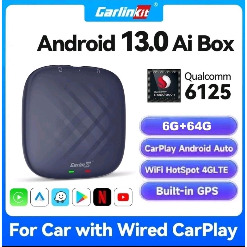 Jual CarlinKit Wireless CarPlay Ai Box Android 13 Plus TBox QC M6125 ...