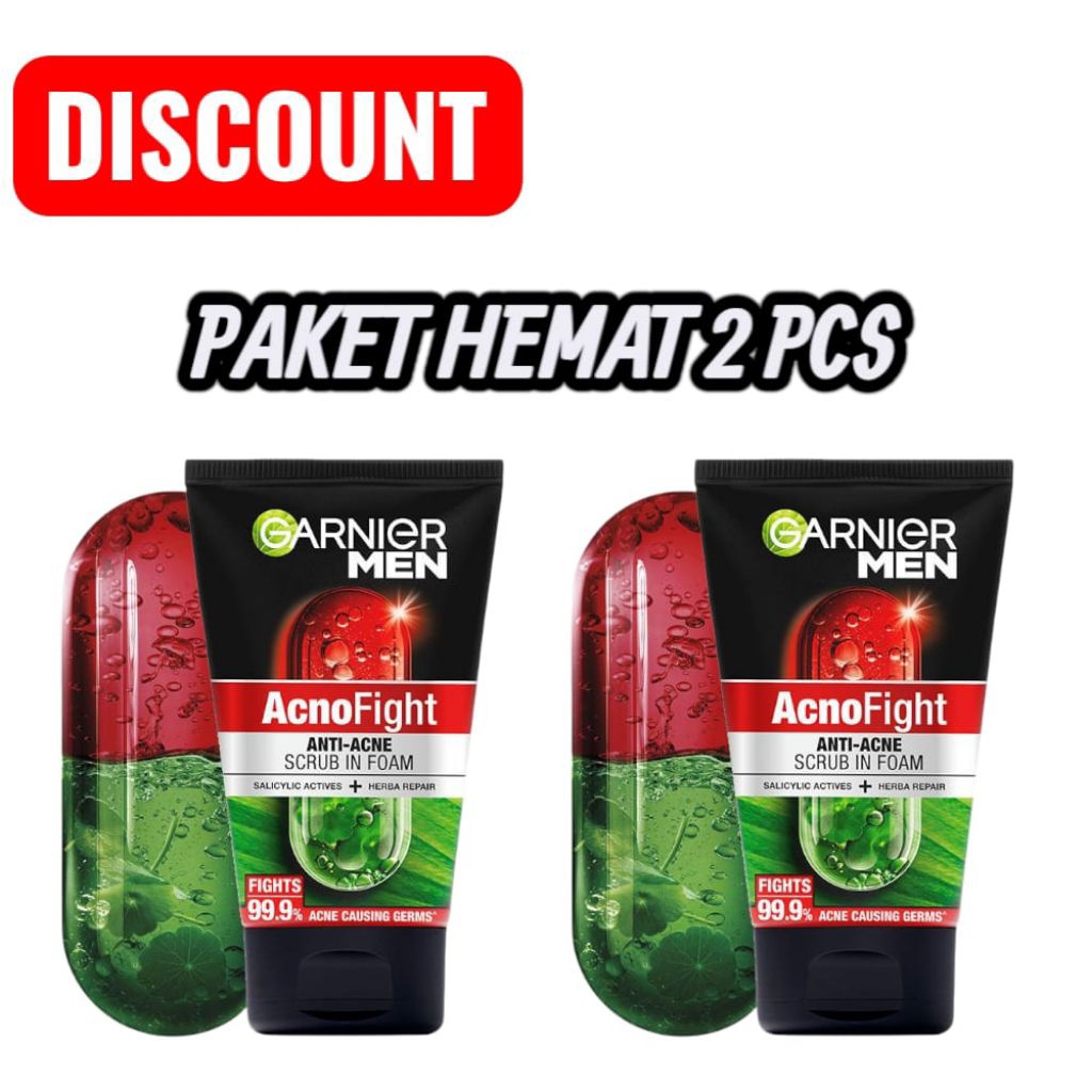 Jual garnier men acno fight anti acne 100ml isi 2 | Shopee Indonesia