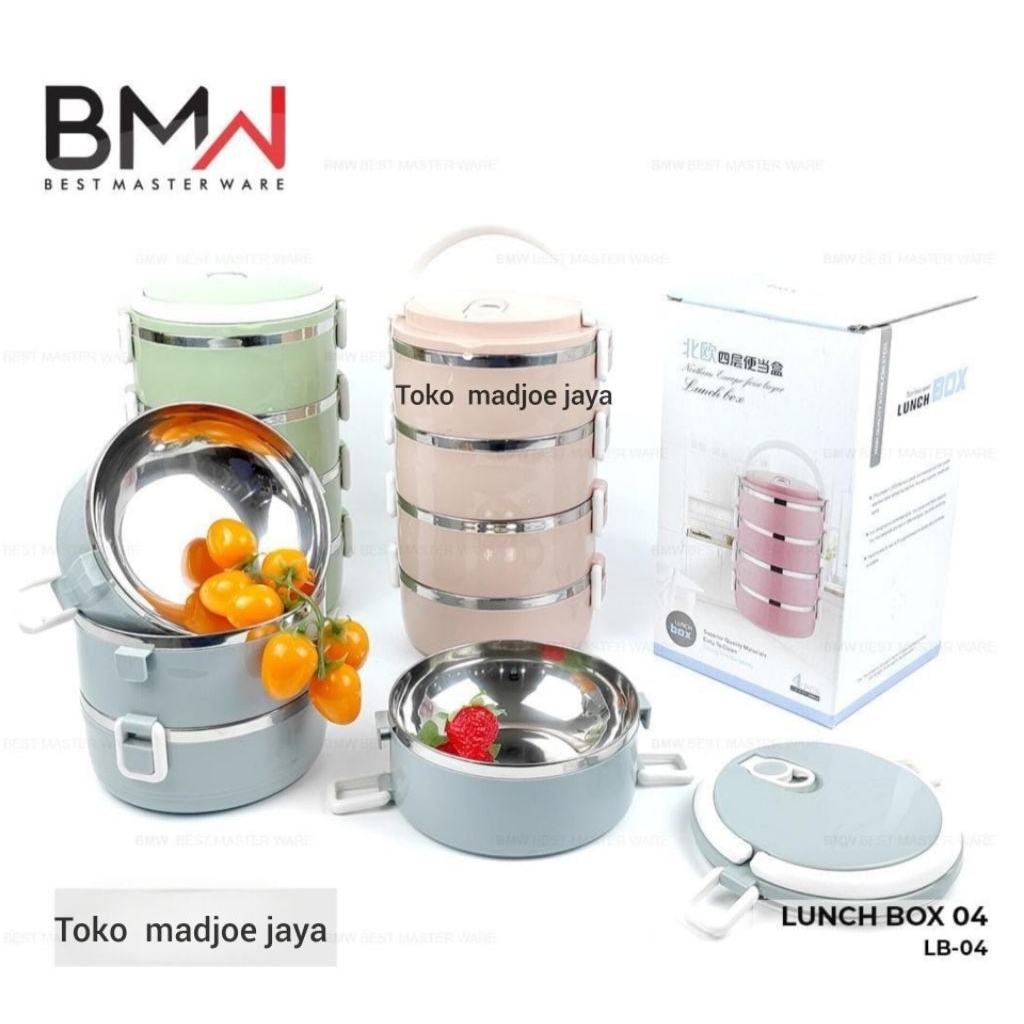 Jual VIRAL!! Rantang Lunch Box 4 susun Polos elegan Tempat Bekal ...