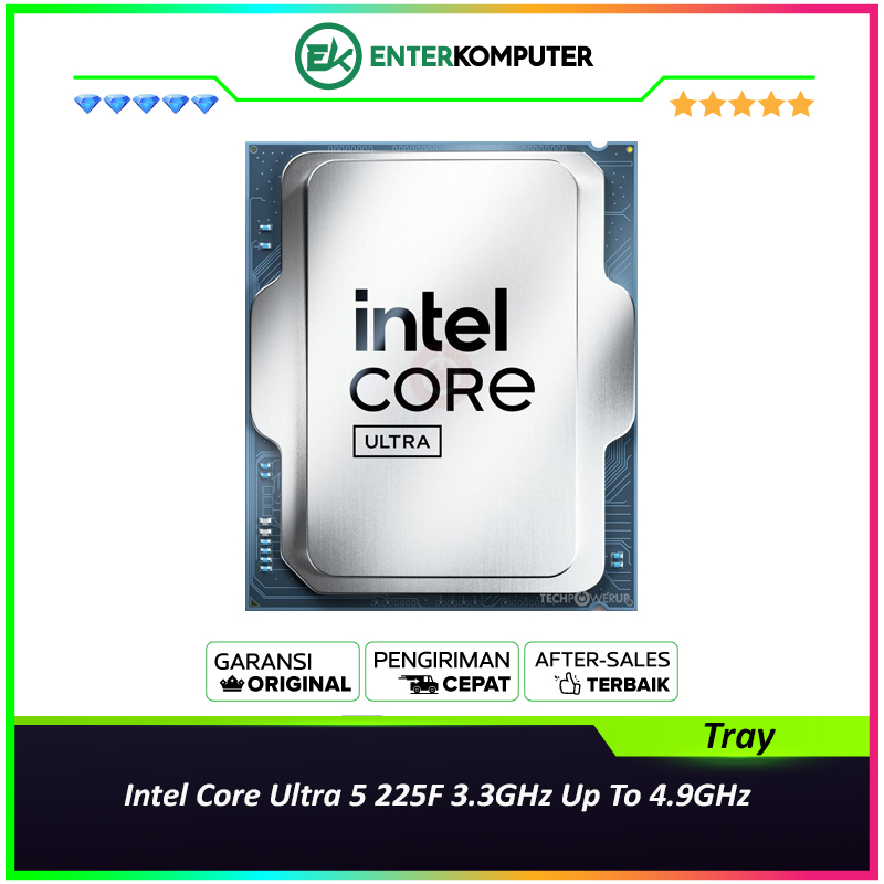 Jual Intel Core Ultra 5 225F 3.3GHz Up To 4.9GHz - Cache 20MB [Tray] Socket LGA 1851 - Arrow ...