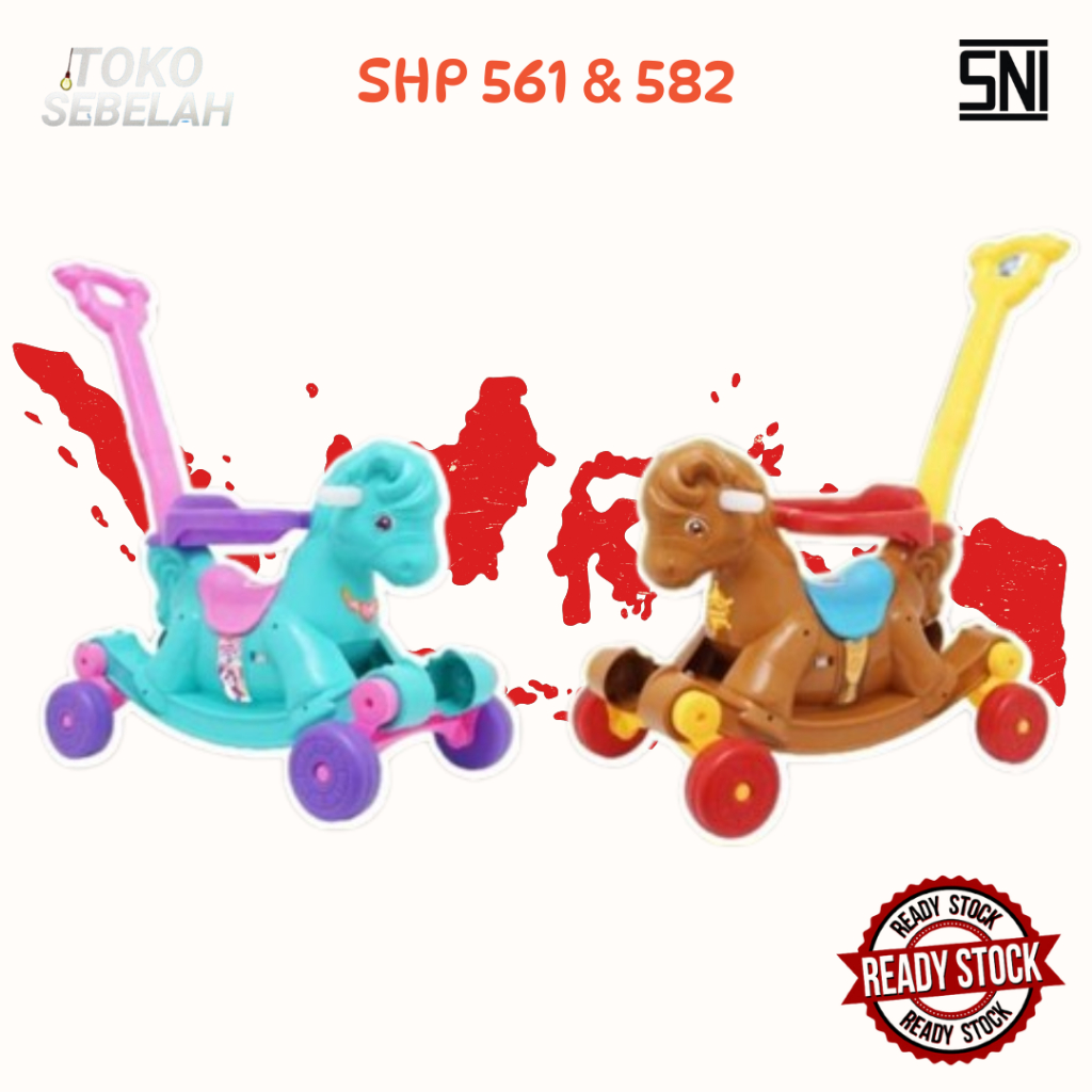 Jual KH 582 - Mainan Anak Kuda Goyang - Mainan Kuda Dorong - Hitam ...