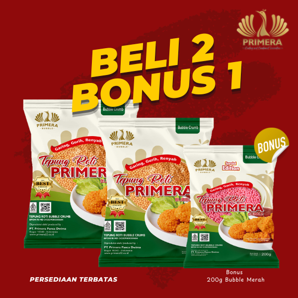 Jual (BELI 2 BONUS 1) PRIMERA - Tepung Bubble Crumbs Orange 500g ...