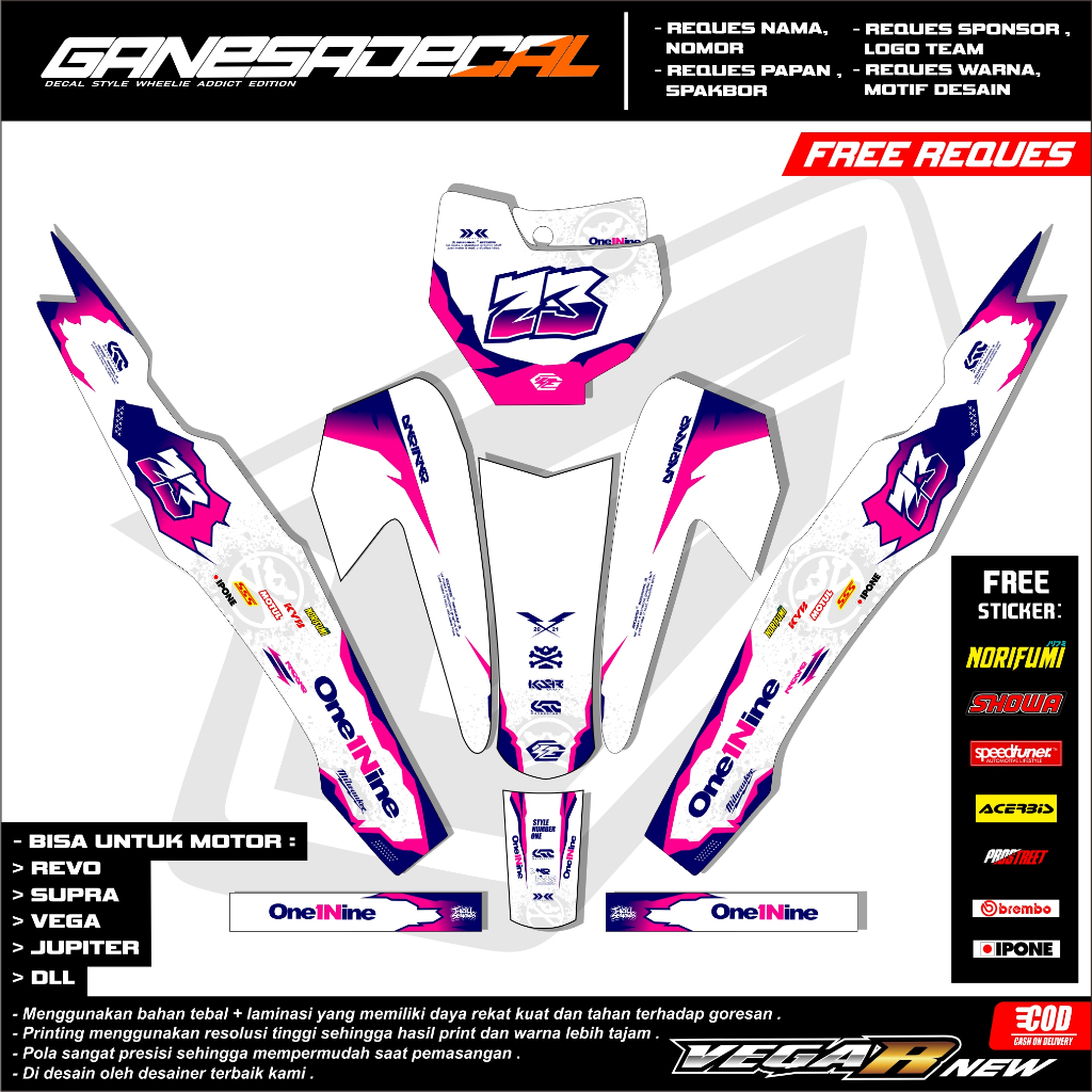 Jual Sticker RBT/GTX VEGA R NEW Stiker Striping Motor RBT Bebek Modif ...