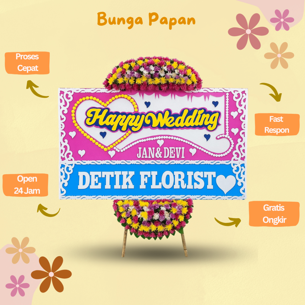 Jual Papan Bunga Happy Wedding Ucapan Selamat - Proses Cepat Gratis ...