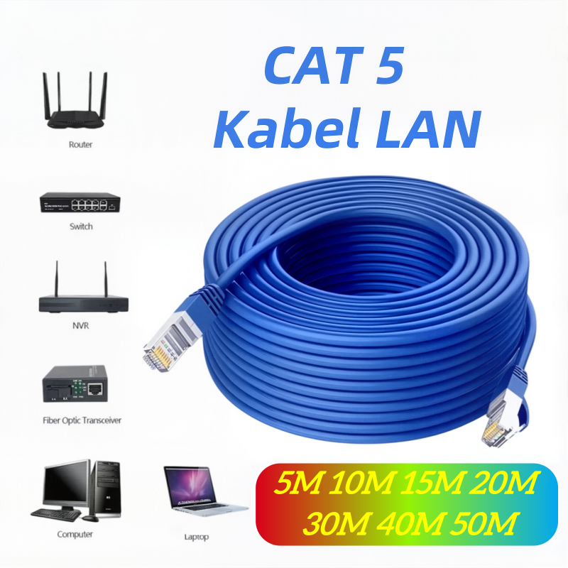 Jual 5M 10M 15M 20M 30M 40M 50M Cat5e RJ45 Kabel Ethernet / Kabel LAN ...
