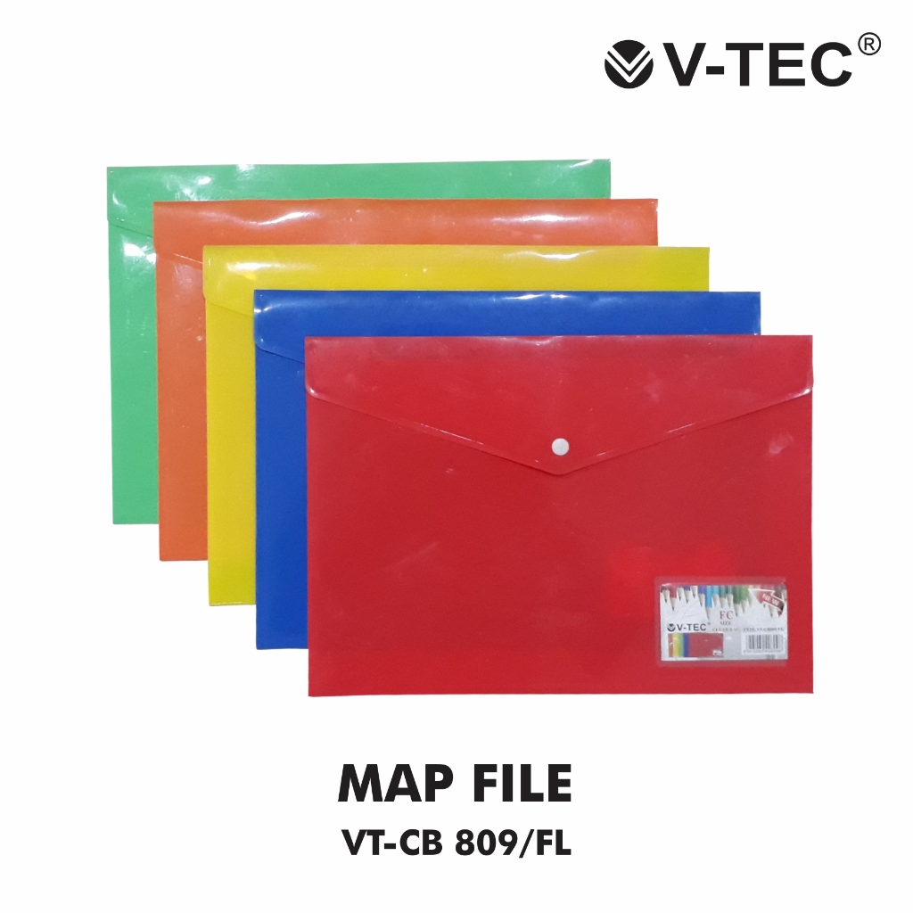 Jual V-TEC Map Kancing Plastik Folio F4 - Map Dokumen Opaque Non ...