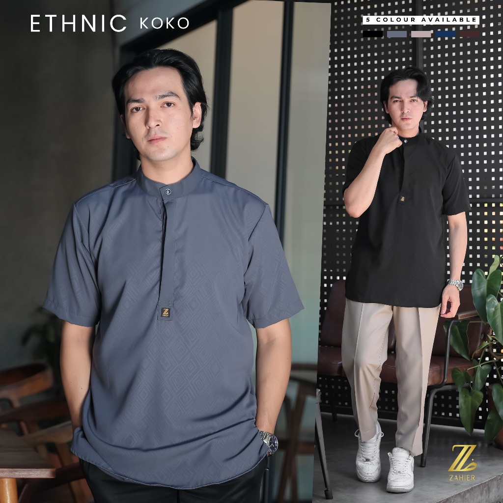 Jual ZAHIER Koko Kurta Embos Ethnic Modern Exclusive Cotton Premium ...