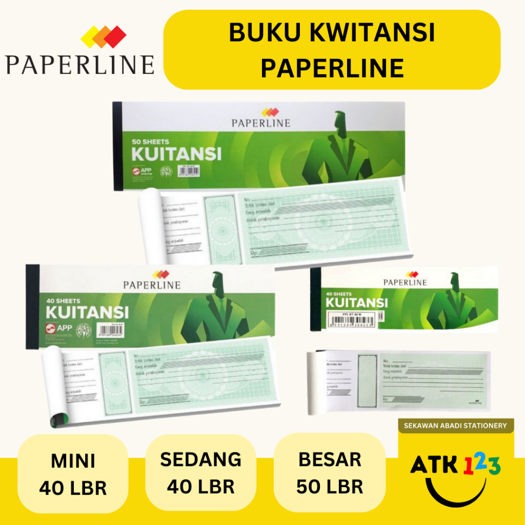 Jual PAPERLINE Buku Kwitansi Besar / Sedang / Mini Merk Paperline ...