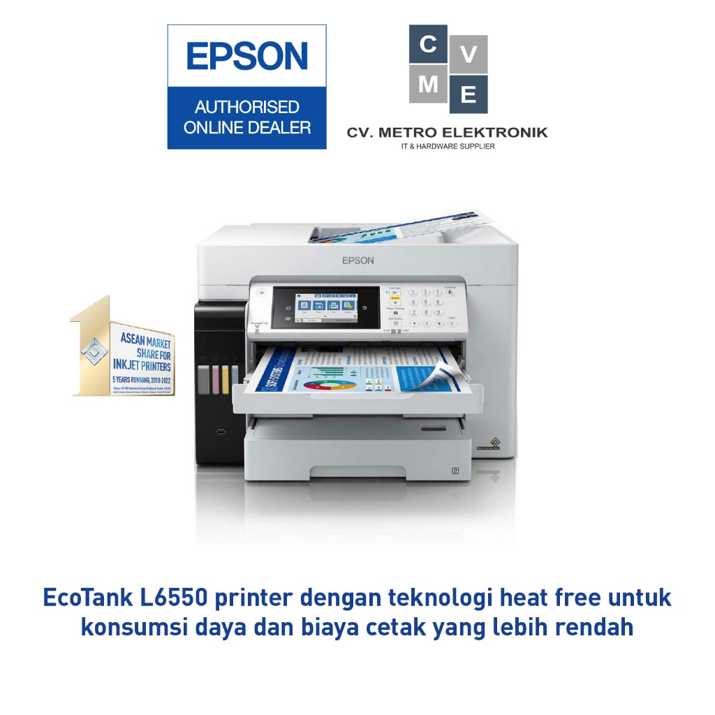 Jual Printer EPSON L6550 L-6550 L 6550 Print Scan Copy Fax with ADF F4 ...