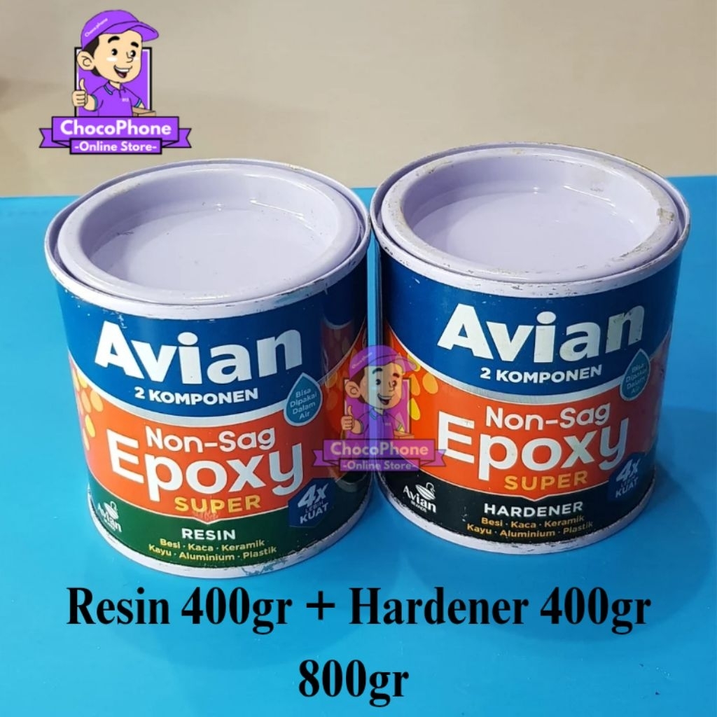 Jual Lem Epoxy Avian Non Sag Super 800Gr 2 Kompone Resin & Hardener Lem ...
