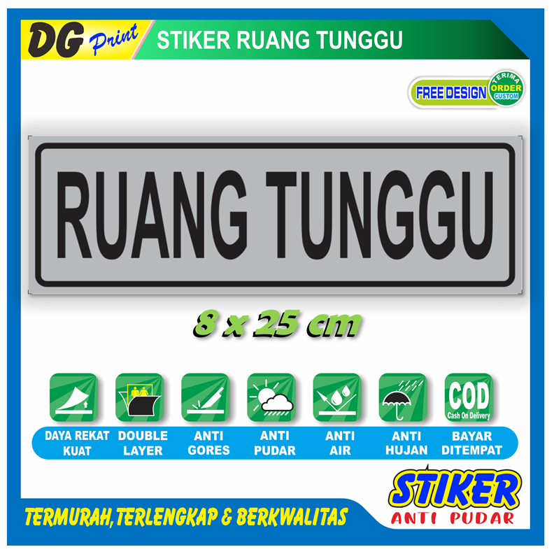 Jual Stiker anti pudar ruang tunggu sticker identitas pintu kamar ...