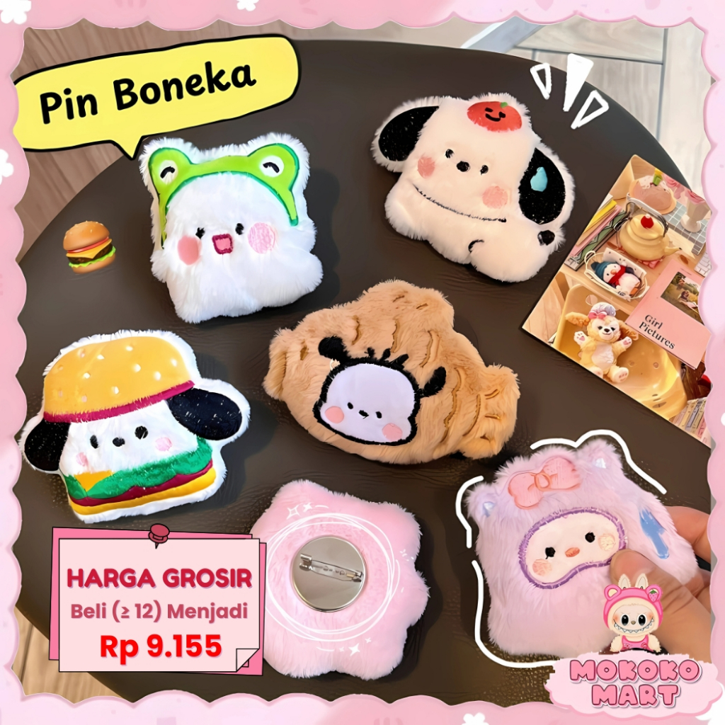 Jual MM Bros Lucu Aksesoris Wanita Kawaii Pin Boneka Buat Jepit Tas ...