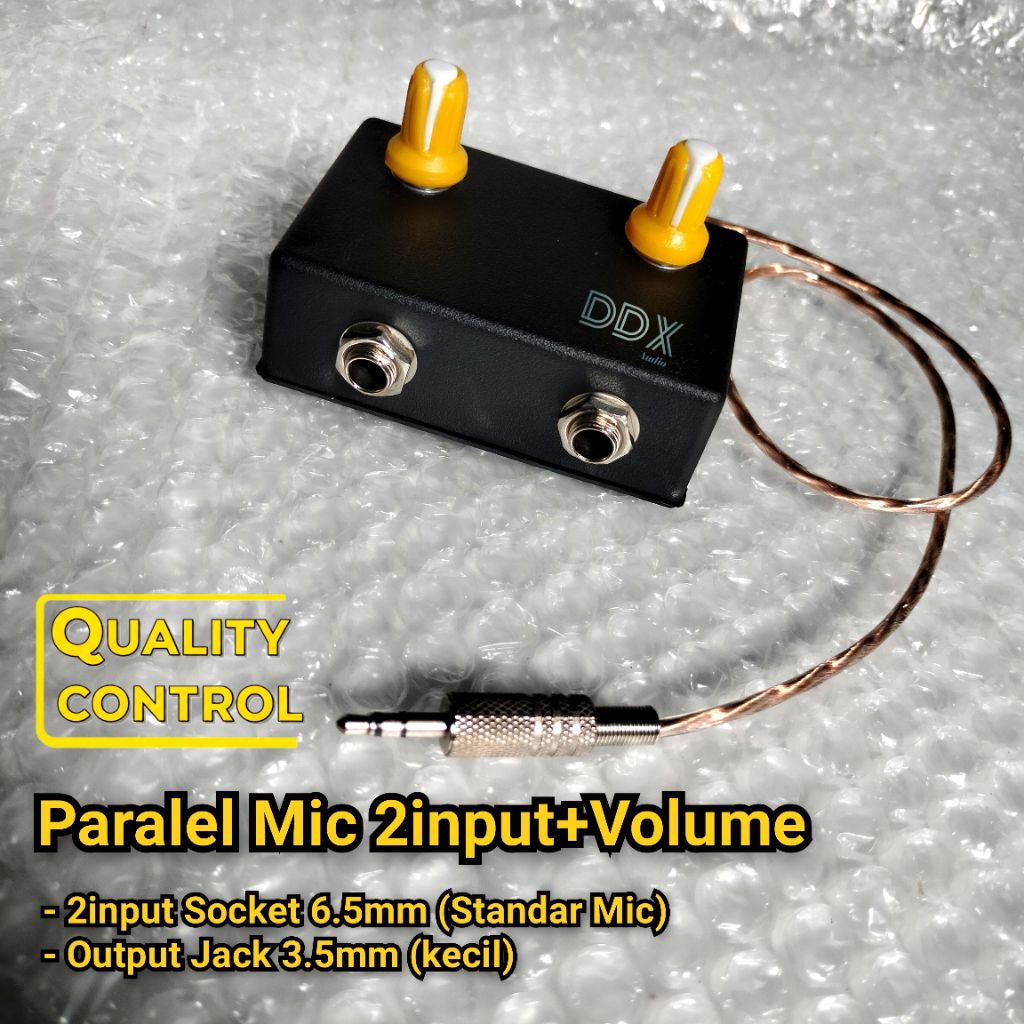 Jual paralel mic 2input 6,5mm to output 3,5mm dengan volume / konverter ...