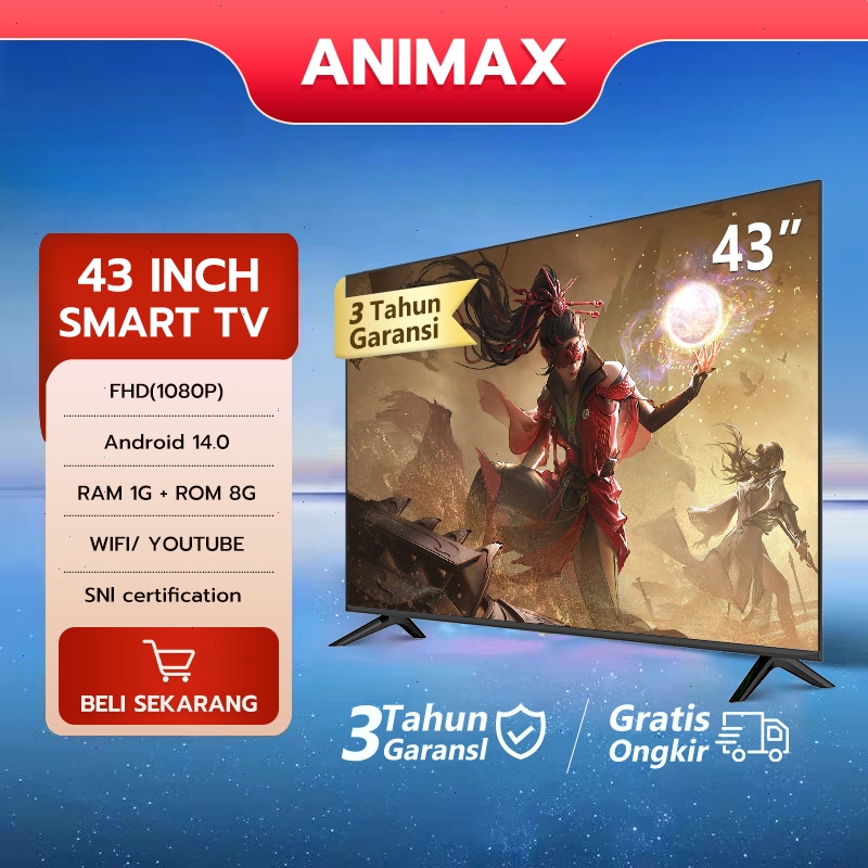 Jual ANIMAX TV Smart 43 inch LED Smart TV Digital 43 inch Smart TV FHD LED Televisi | Shopee ...