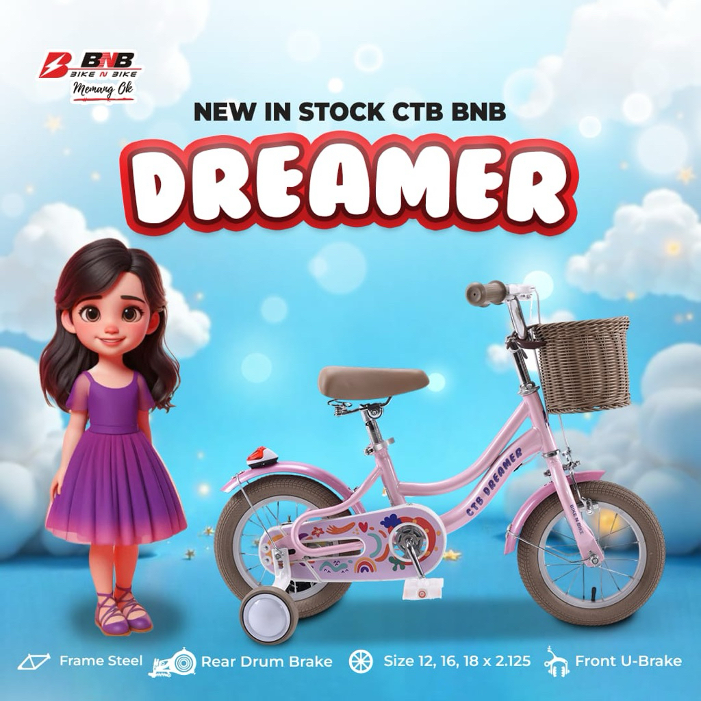 Jual SEPEDA MINI ANAK BNB DREAMER 12 inch 16 inch 18 inch MODEL VINTAGE ...