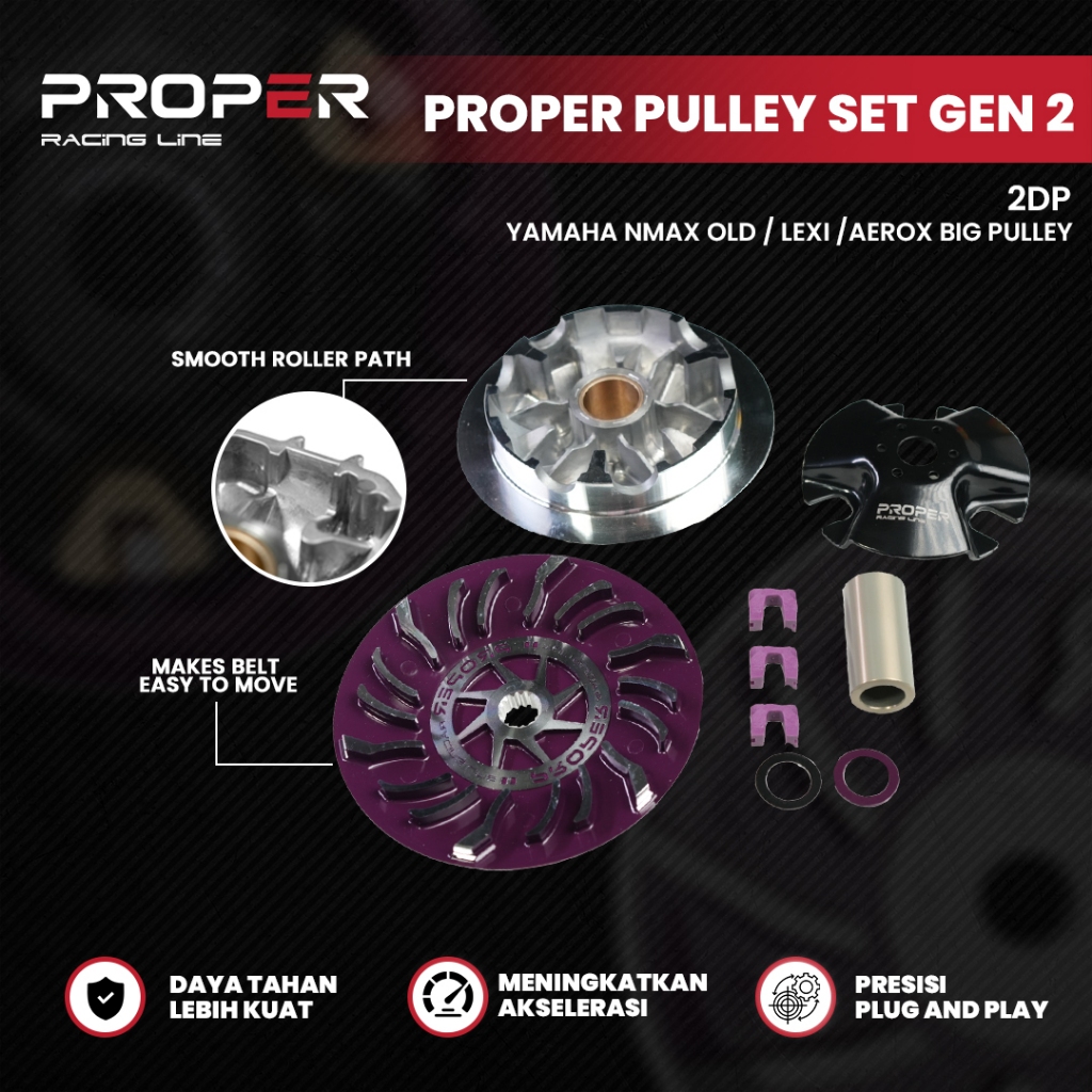 Jual PROPER RACING LINE MAGIC PULLEY SET 2DP YAMAHA NMAX OLD LEXI AEROX BIG PULLY PROPER RACING ...